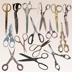Real Scissors PNG Files Bundle, 15 PNG Real Vintage Scissors With ...