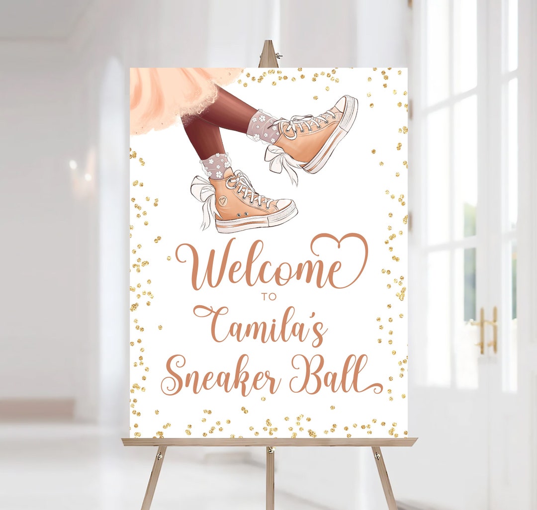 Sneaker Ball Welcome Sign, Printable Sneaker Birthday Party Poster ...