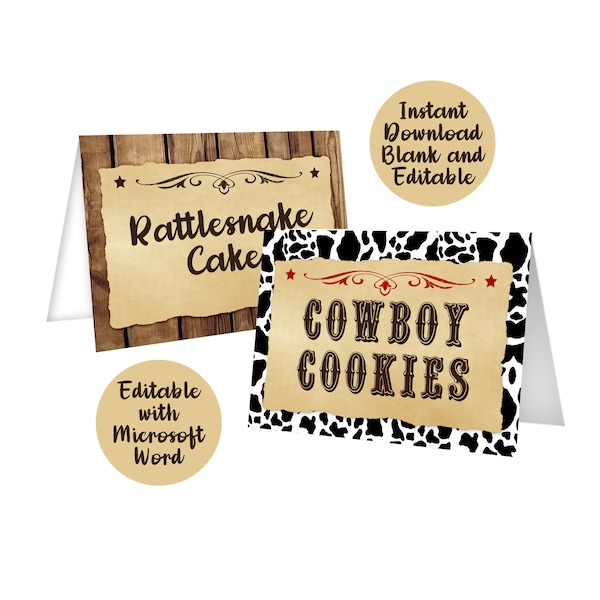 Western Food Label - Etsy