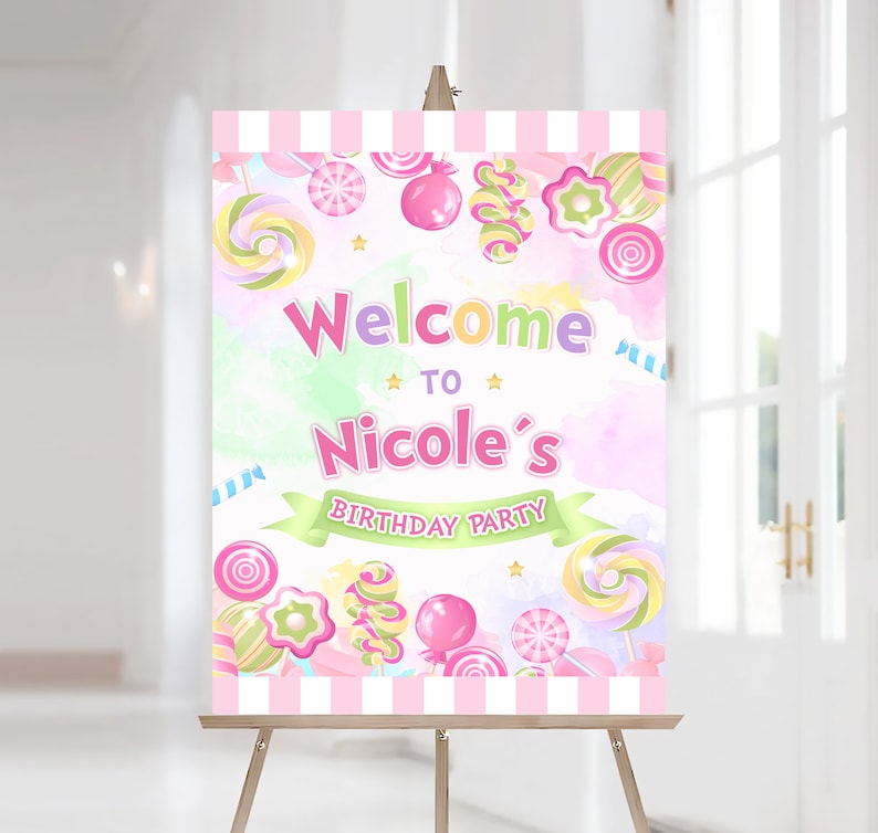 Candy Bar Party Sign Candyland Sweet Shop Birthday Decor - Etsy
