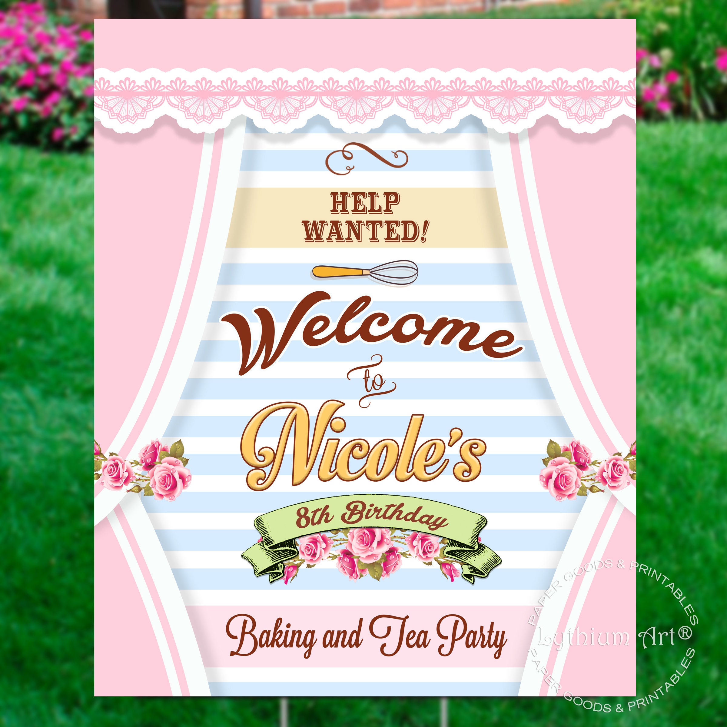Baking Party Printable Sign Personalized Party Sign Cooking - Etsy España