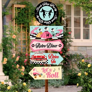 50s Sock Hop Table Numbers, Instant Download, Printable Table Numbers 1 ...
