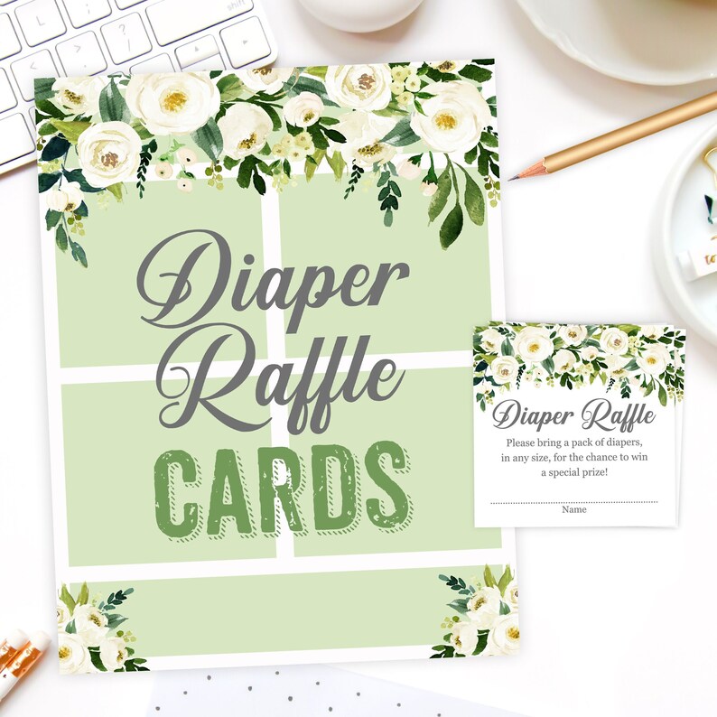 Printable Diaper Raffle Cards and Sign Tennis Baby Shower - Etsy