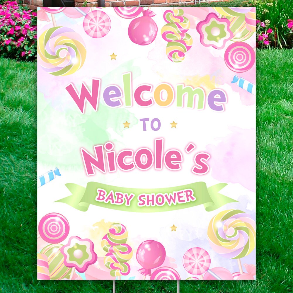 Personalized Welcome Sign, Reception Table Sign, Candyland Welcome Sign ...