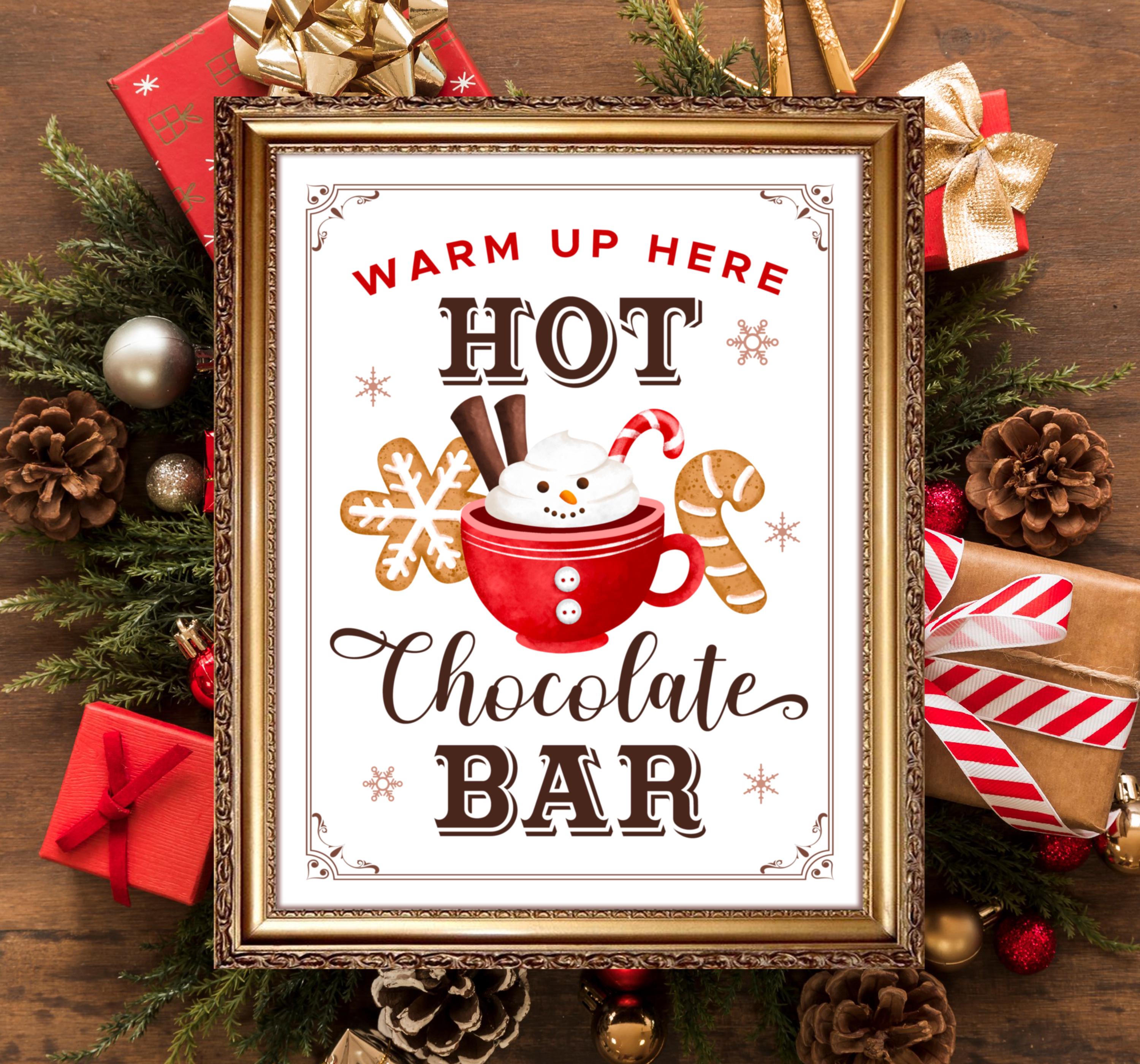 Hot Chocolate Bar Kit, Printable Hot Chocolate Bar Sign and Christmas ...
