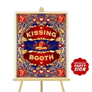 Kissing Booth Sign, INSTANT DOWNLOAD, Printable Poster, Photo Booth ...