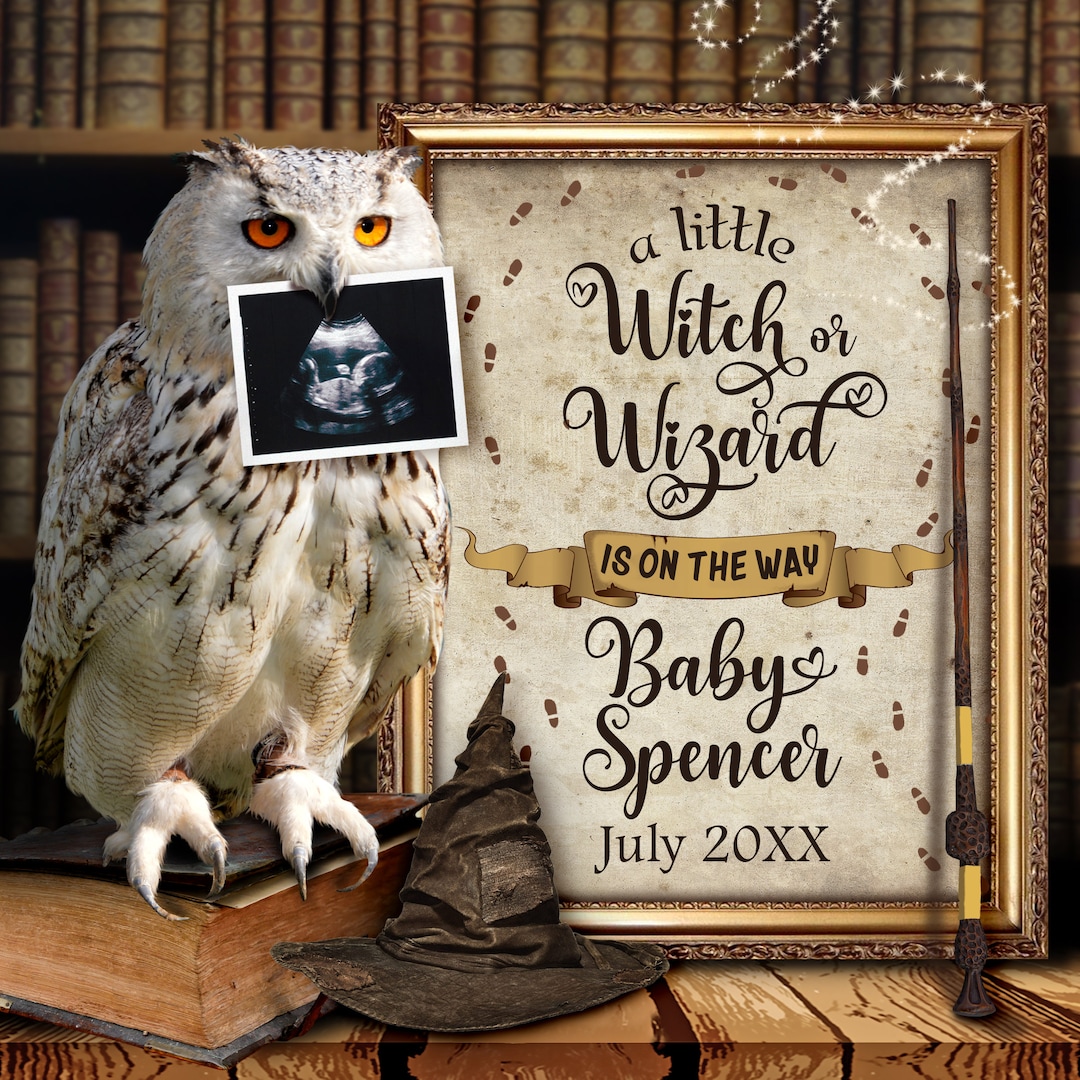 A Little Witch or Wizard is on the Way, Digital Pregnancy Announcement ...
