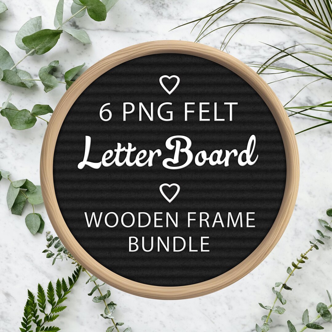 Round Felt Letter Board PNG Files Bundle, 6 PNG Letter Board With ...