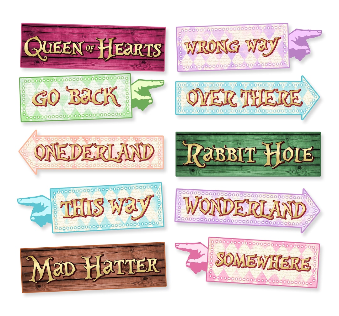 ALICE IN WONDERLAND Printable Signs Instant Download - Etsy Canada