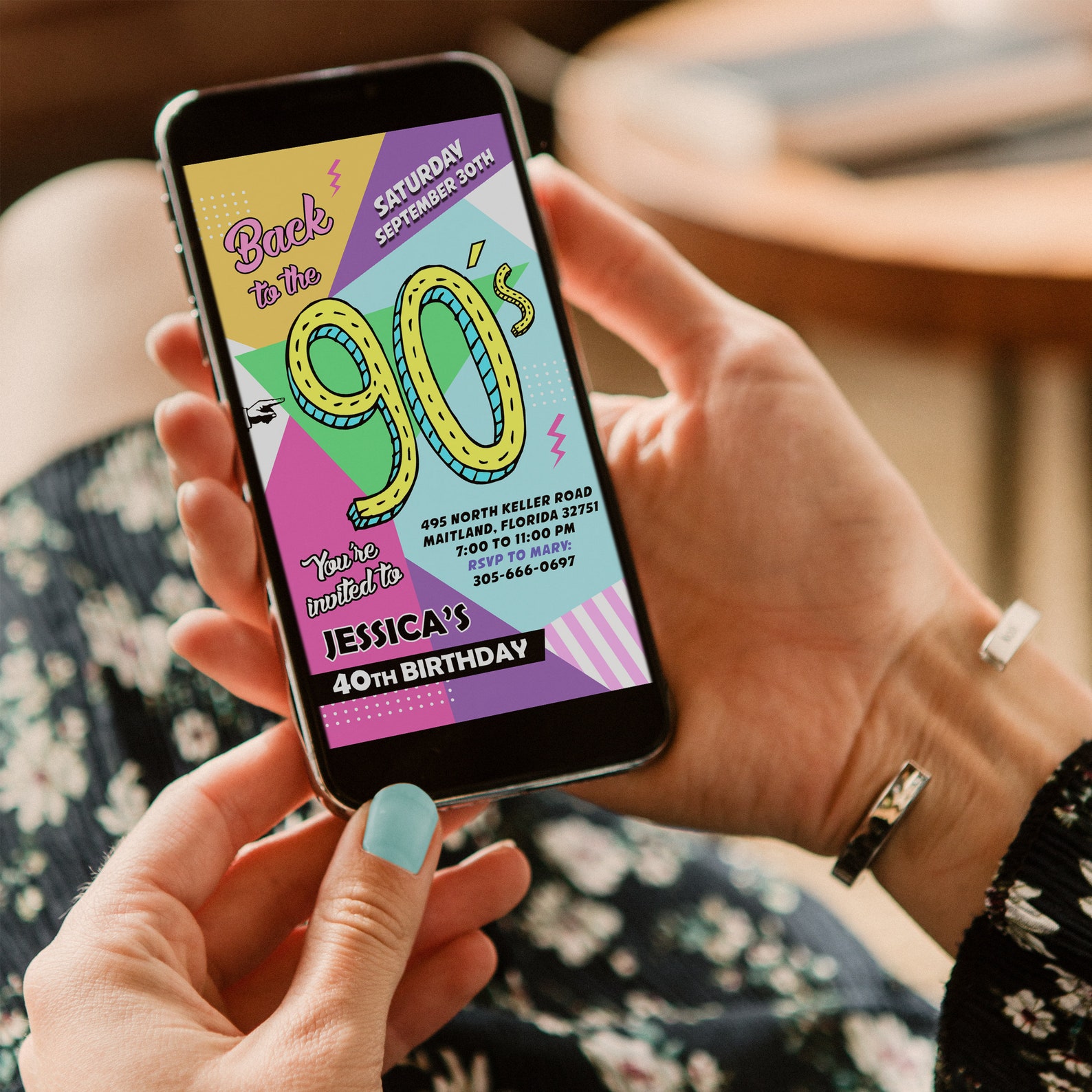 90s Party Evite Electronic Digital 90s Party Invitation Back - Etsy