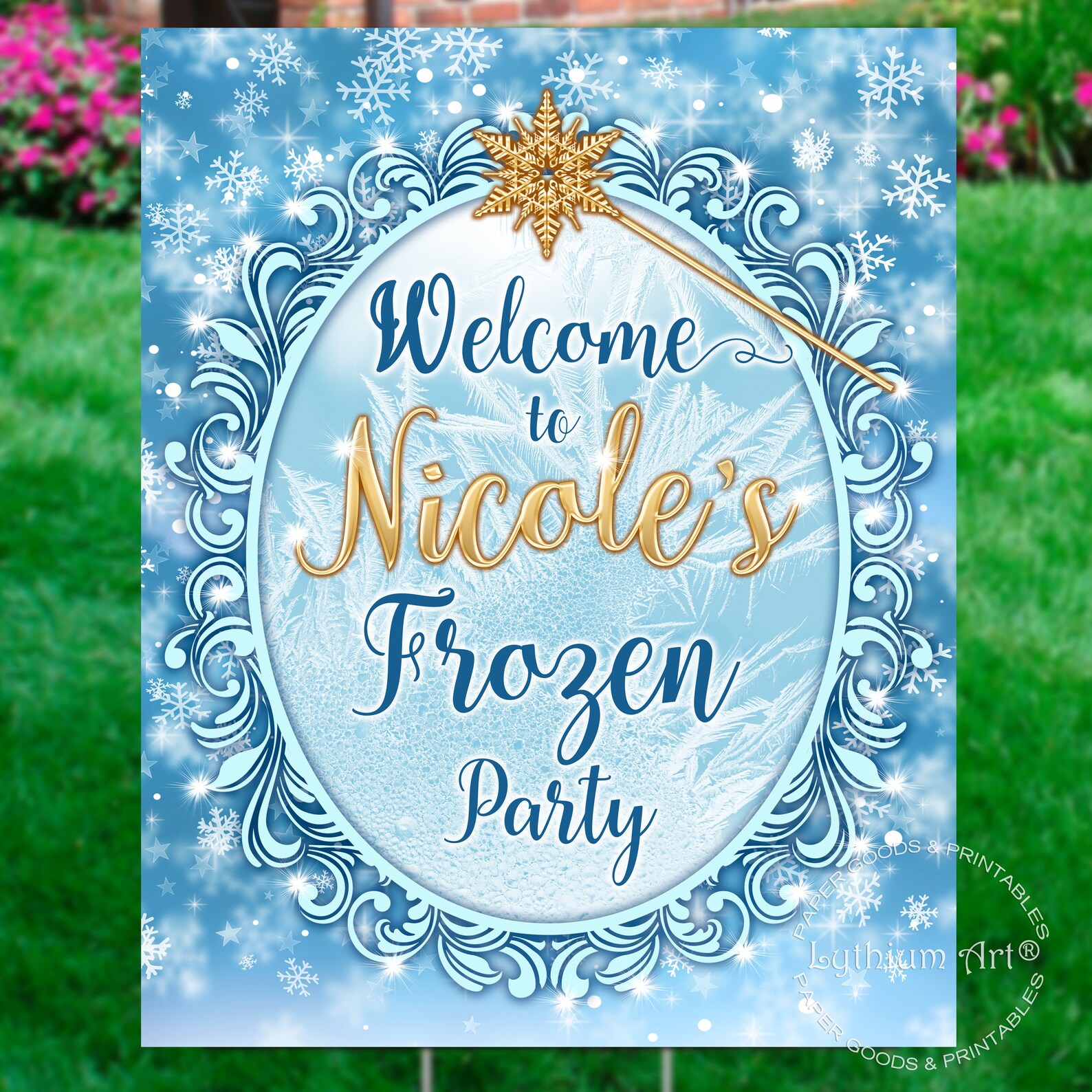 Frozen Welcome Sign Personalized Birthday Sign Any Text or | Etsy