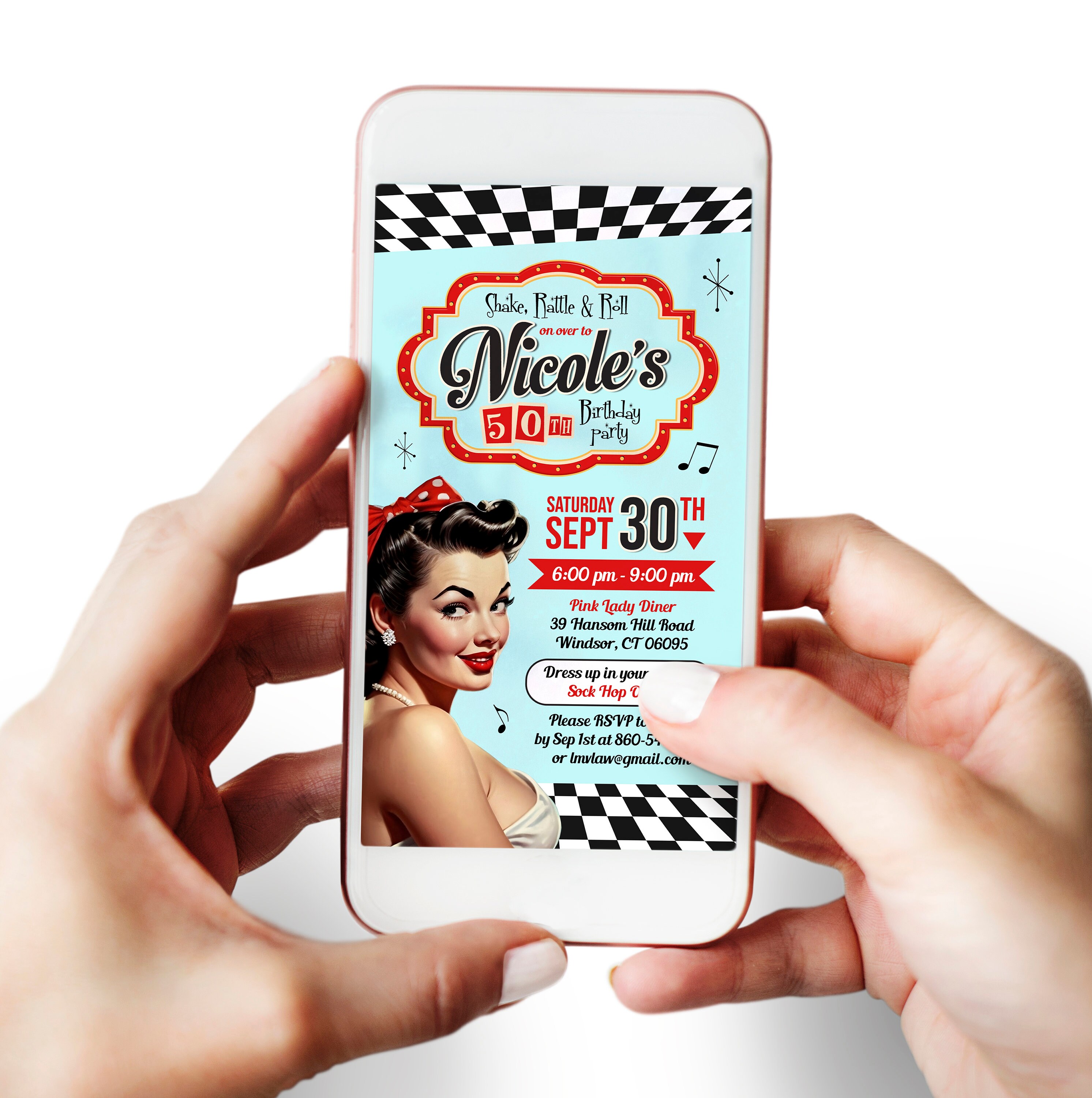 50s Retro Diner Menu, Personalized 50s Sock Hop Party Sign, 1950s Party ...