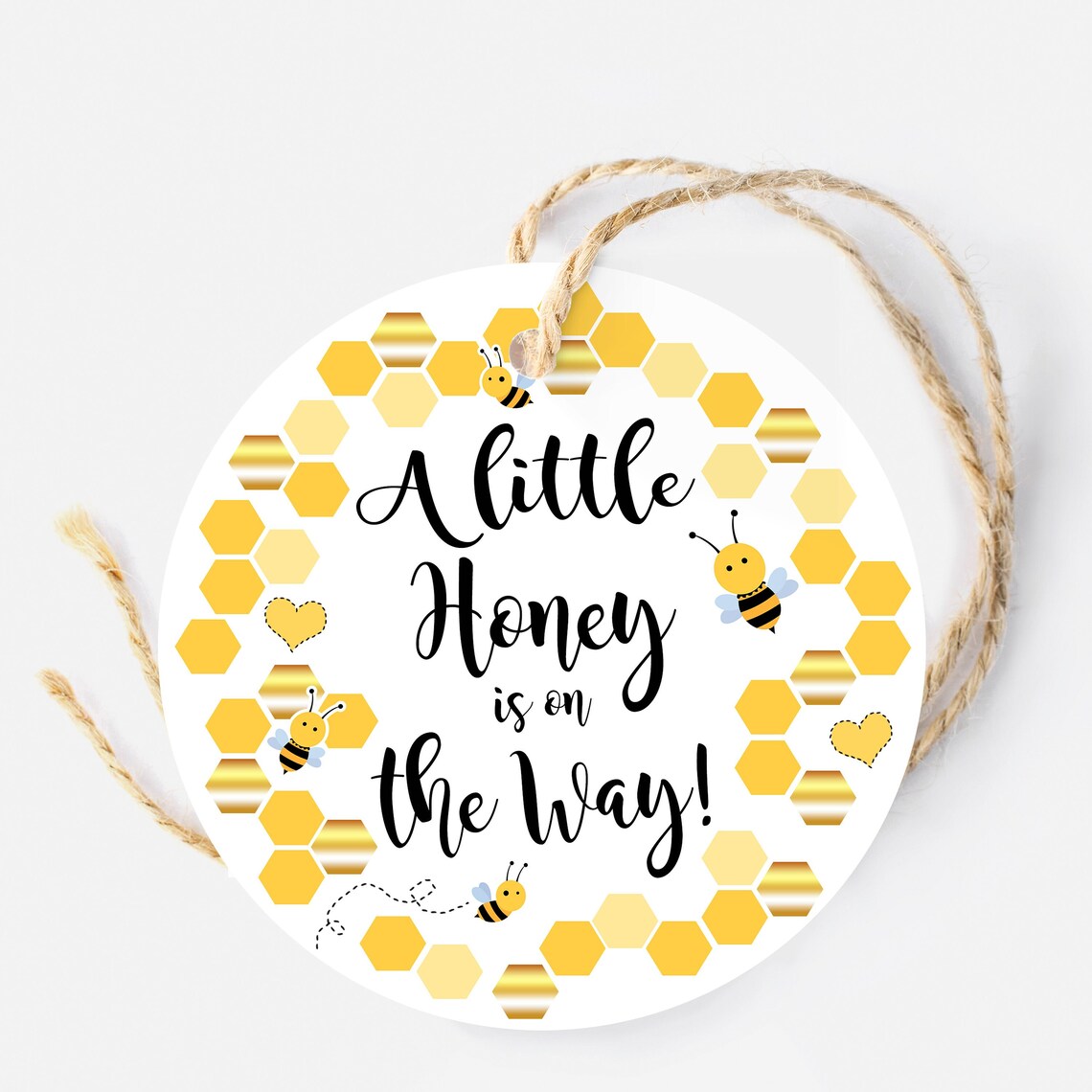 Bee Printable Round Labels Sweet as Can Bee Baby Shower - Etsy