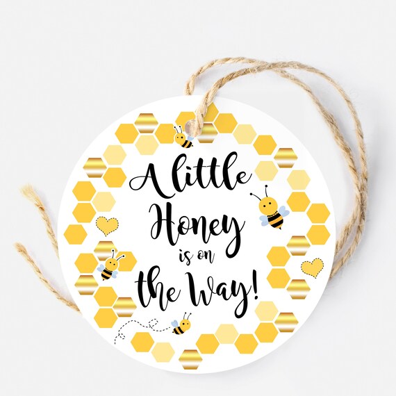 Bee Printable Round Labels, Sweet as Can Bee Baby Shower Labels, 3 ...