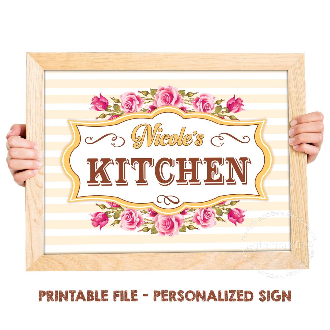 Kitchen Printable Sign, Personalized Party Sign, Cooking Party, Cupcake ...