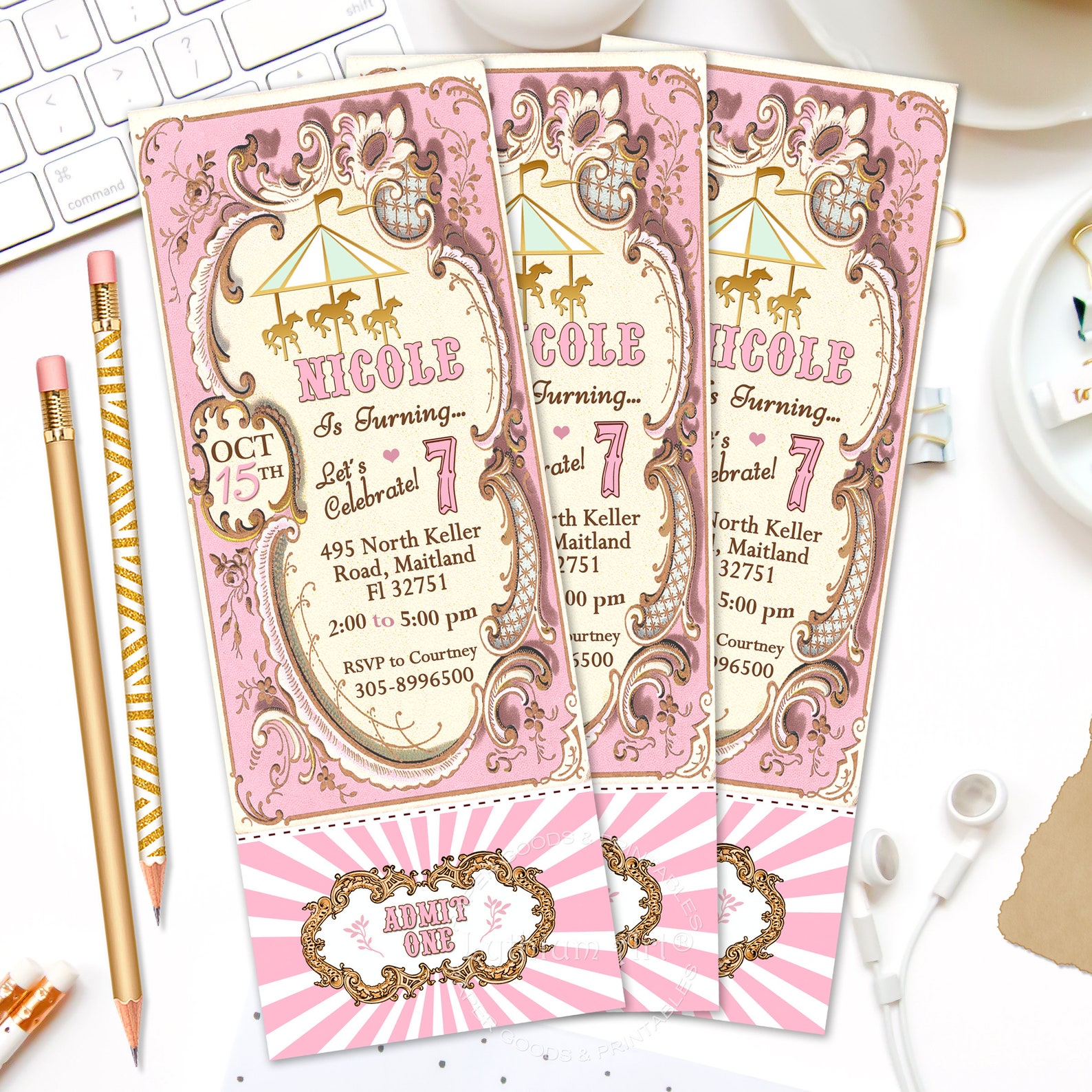 Carousel Invitation Carousel Birthday Invitation Carousel | Etsy