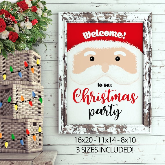 Christmas Party Welcome Sign, INSTANT DOWNLOAD, Printable Poster ...