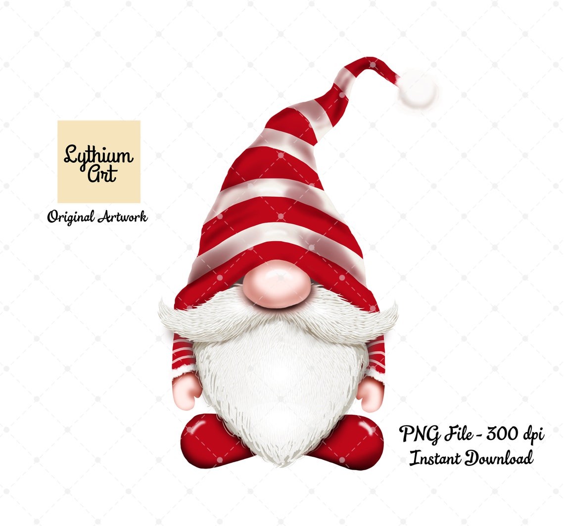 Christmas Gnome PNG Clipart Cute Christmas Digital - Etsy