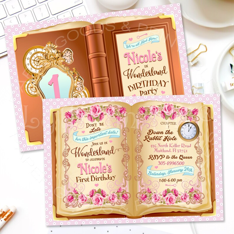 Alice in Wonderland Backdrop Storybook Party Backdrop - Etsy