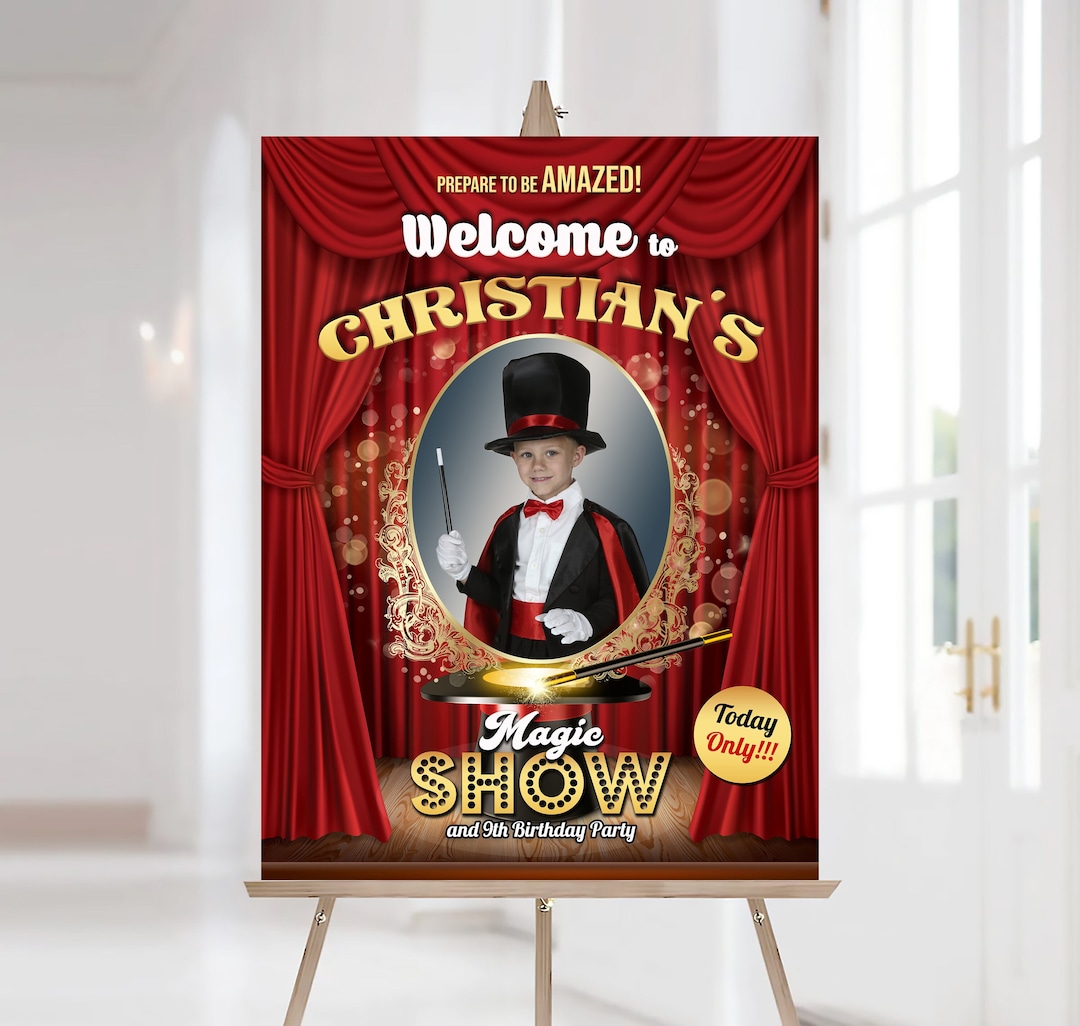 Magic Show Welcome Sign With Photo, Printable and Personalized Poster ...