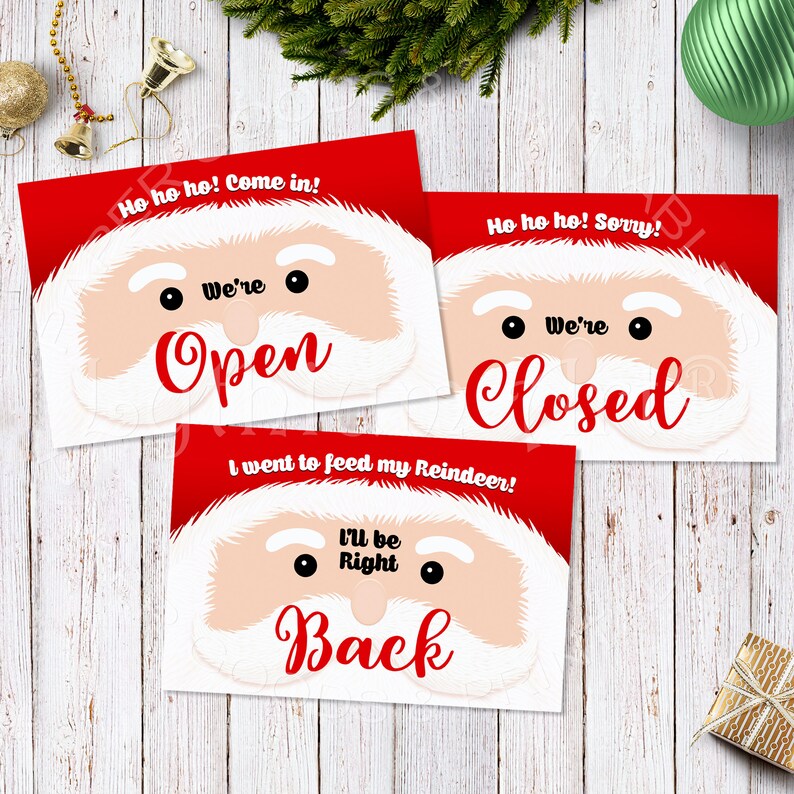 Christmas Open and Closed Signs, Instant Download, Printable Signs, I ...