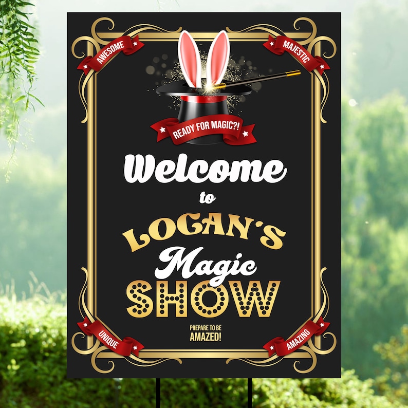 Magic Show Welcome Sign Printable Magic Birthday Party - Etsy