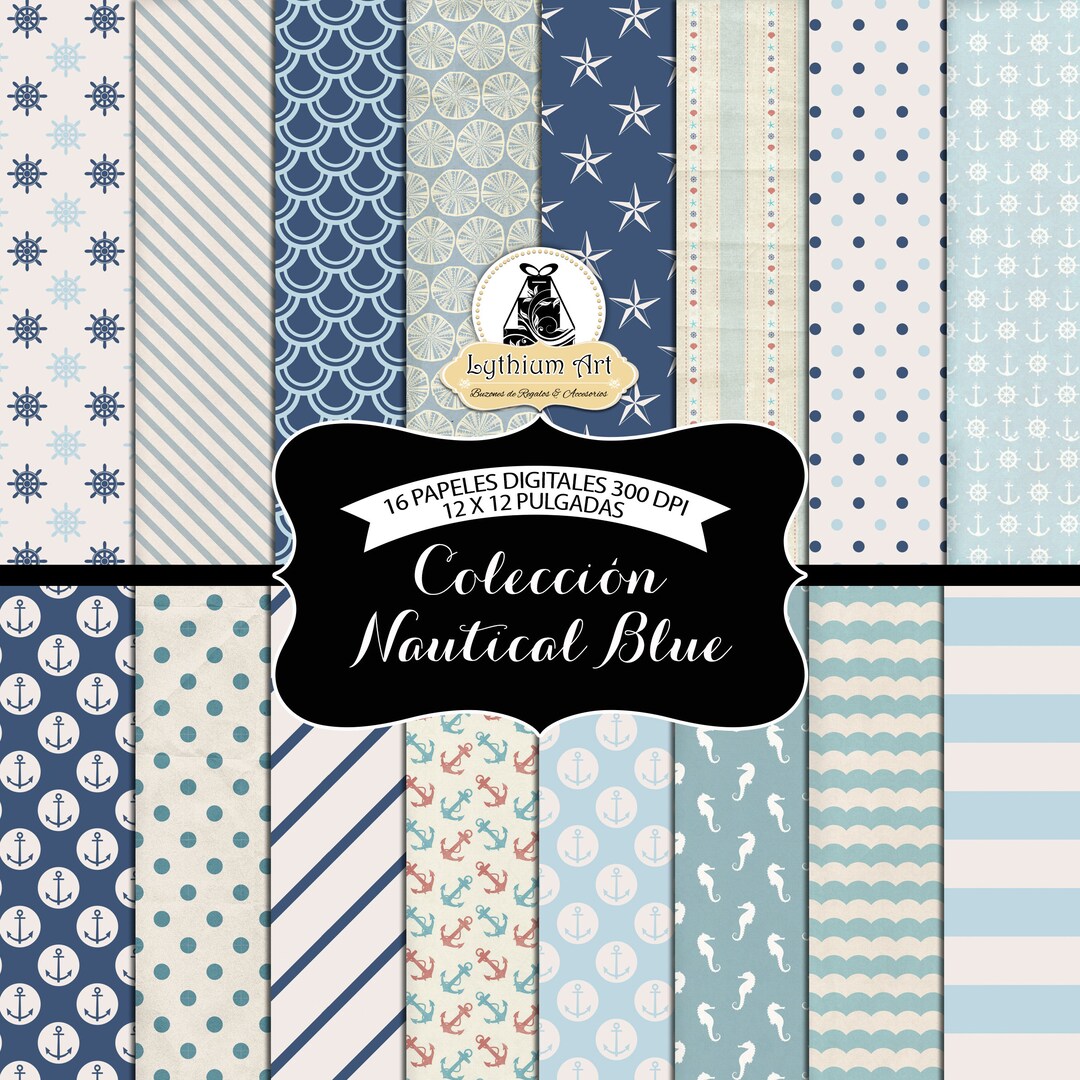 Nautical Digital Paper, Vintage Paper, Nautical Vintage Scrapbook Paper ...