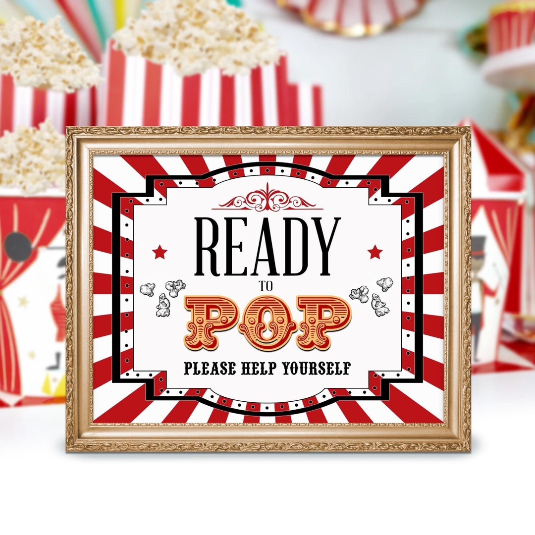 Circus Carnival Ready to Pop Printable Sign Instant Download Cirque Du ...