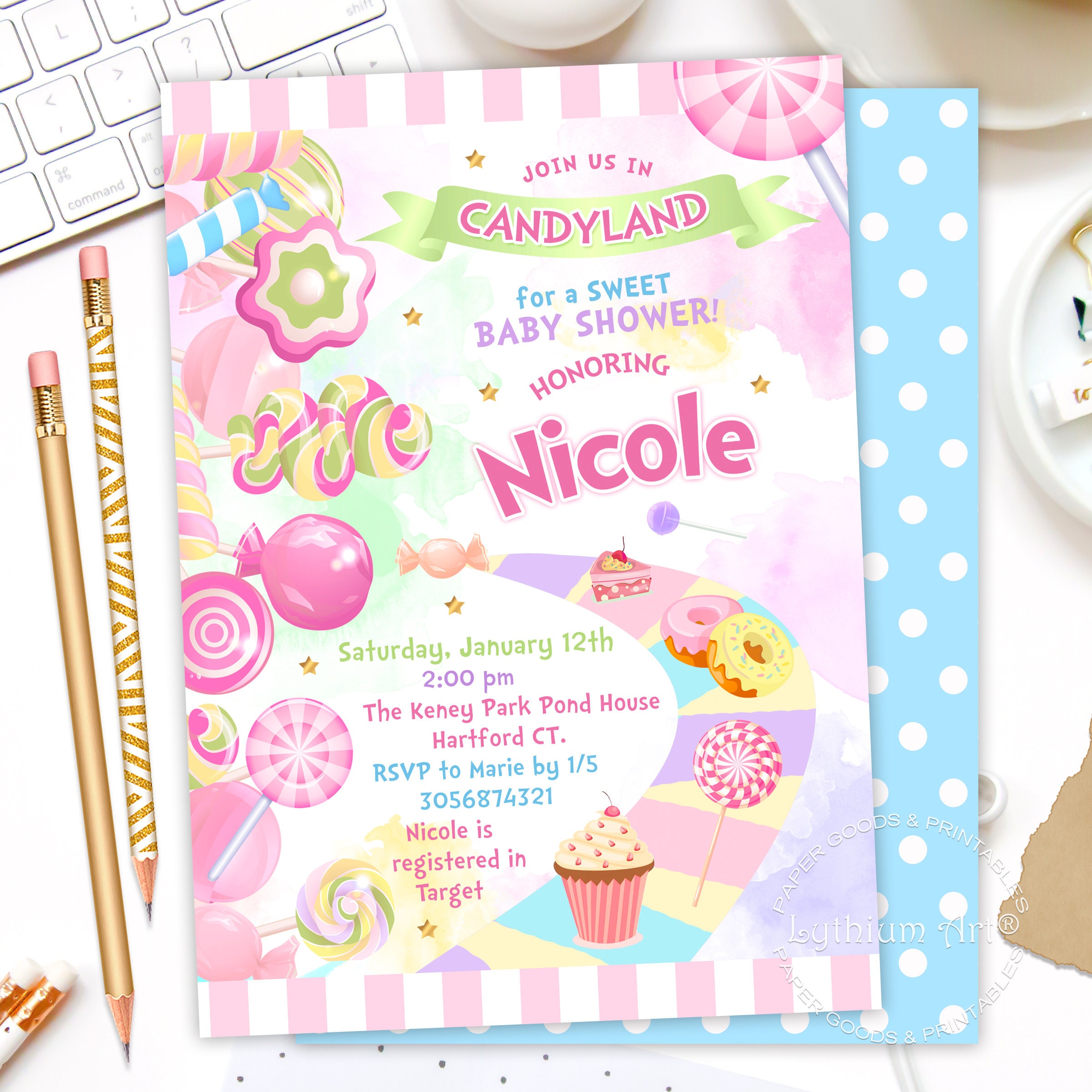 Candyland Banner INSTANT DOWNLOAD 8.5x11 Each Letter | Etsy