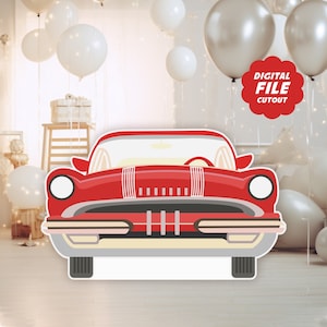 50's Classic Car Cutout, 50s Sock Hop Stand up Prop, Instant Download ...