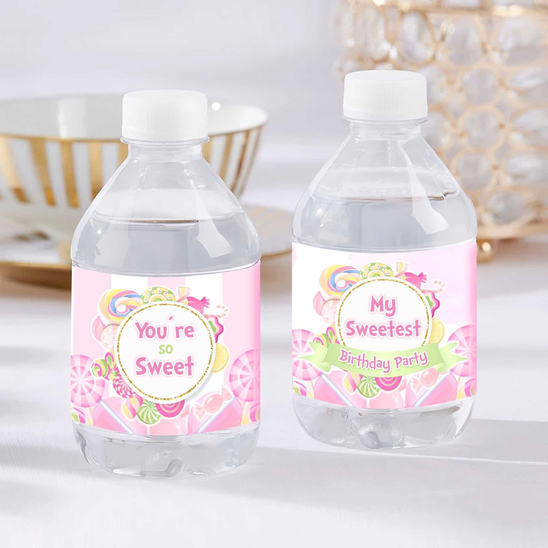 Candyland Water Bottle Labels, INSTANT DOWNLOAD, Sweets Party Labels ...