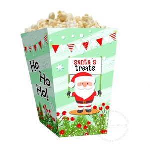CHRISTMAS Popcorn Box, Cute Santa Popcorn Cup, Santa Claus Popcorn Box ...