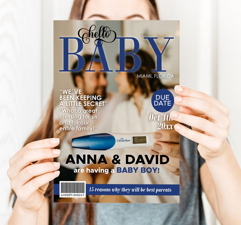 Printable Pregnancy Announcement Magazine Cover Design - Etsy