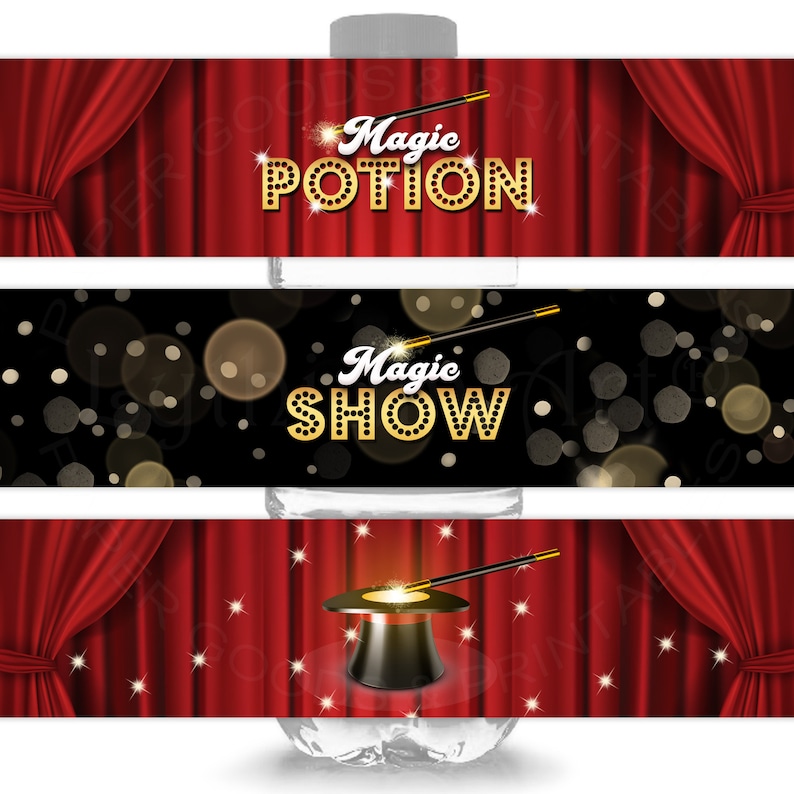 Magic Show Bottle Labels, Instant Download Magic Show Labels, Printable ...