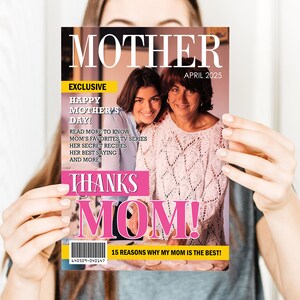 Personalized Mothers Day Magazine Cover Printable A4 | Etsy España