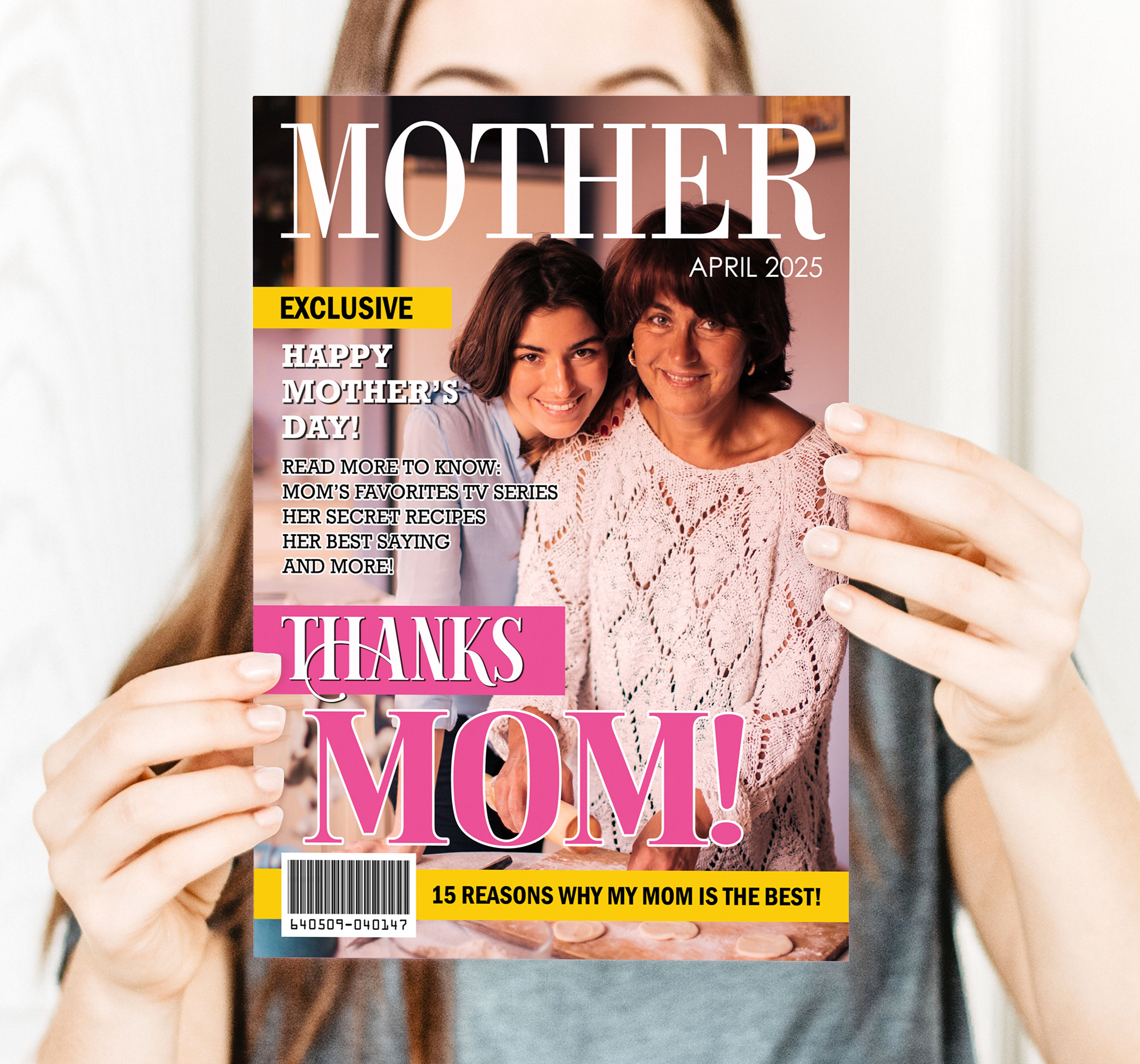 Personalized Mothers Day Magazine Cover Printable A4 | Etsy España