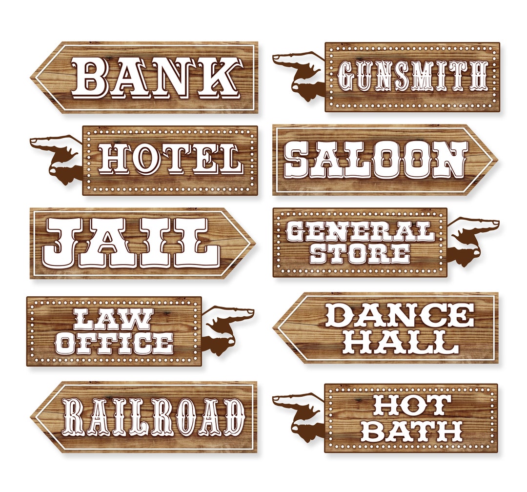 Western Party Printable Signs Instant Download Directional - Etsy