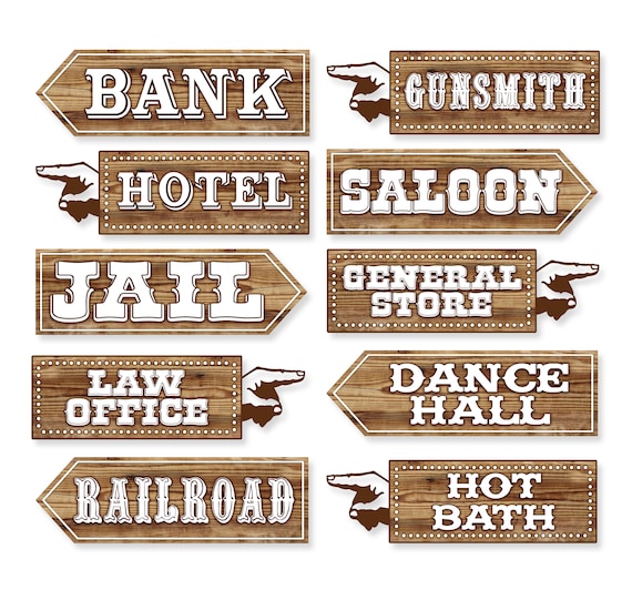 Western Party Printable Signs Instant Download Directional | Etsy