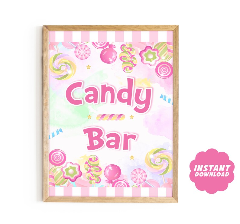 Candy Bar Party Sign Candyland Sweet Shop Birthday Decor - Etsy