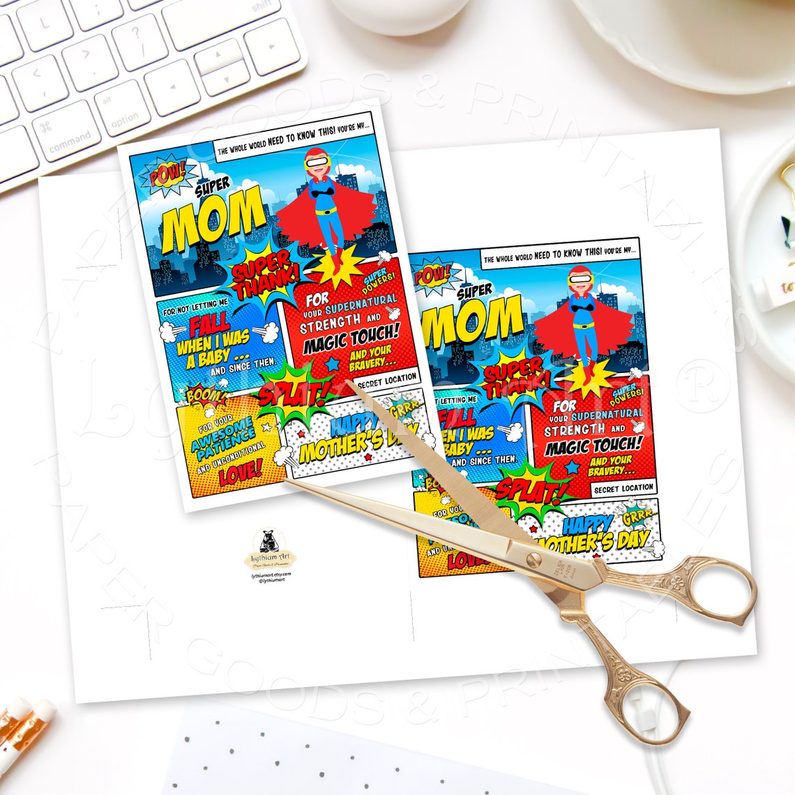 Super Mom Mother's Day Card Instant Download Funny - Etsy