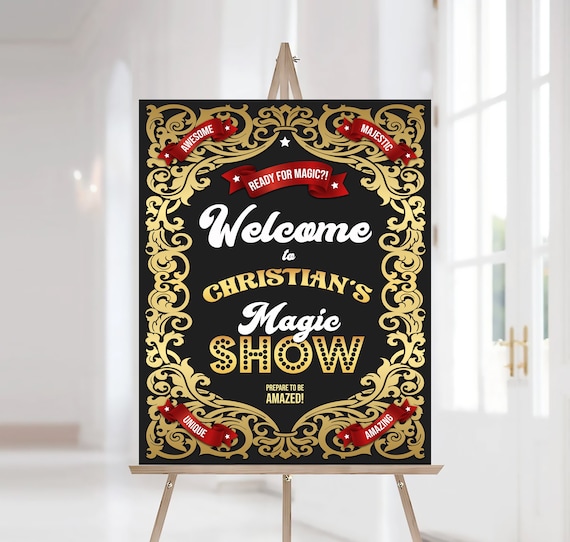 Magic Show Welcome Sign, Printable and Personalized Poster, Magic Party ...
