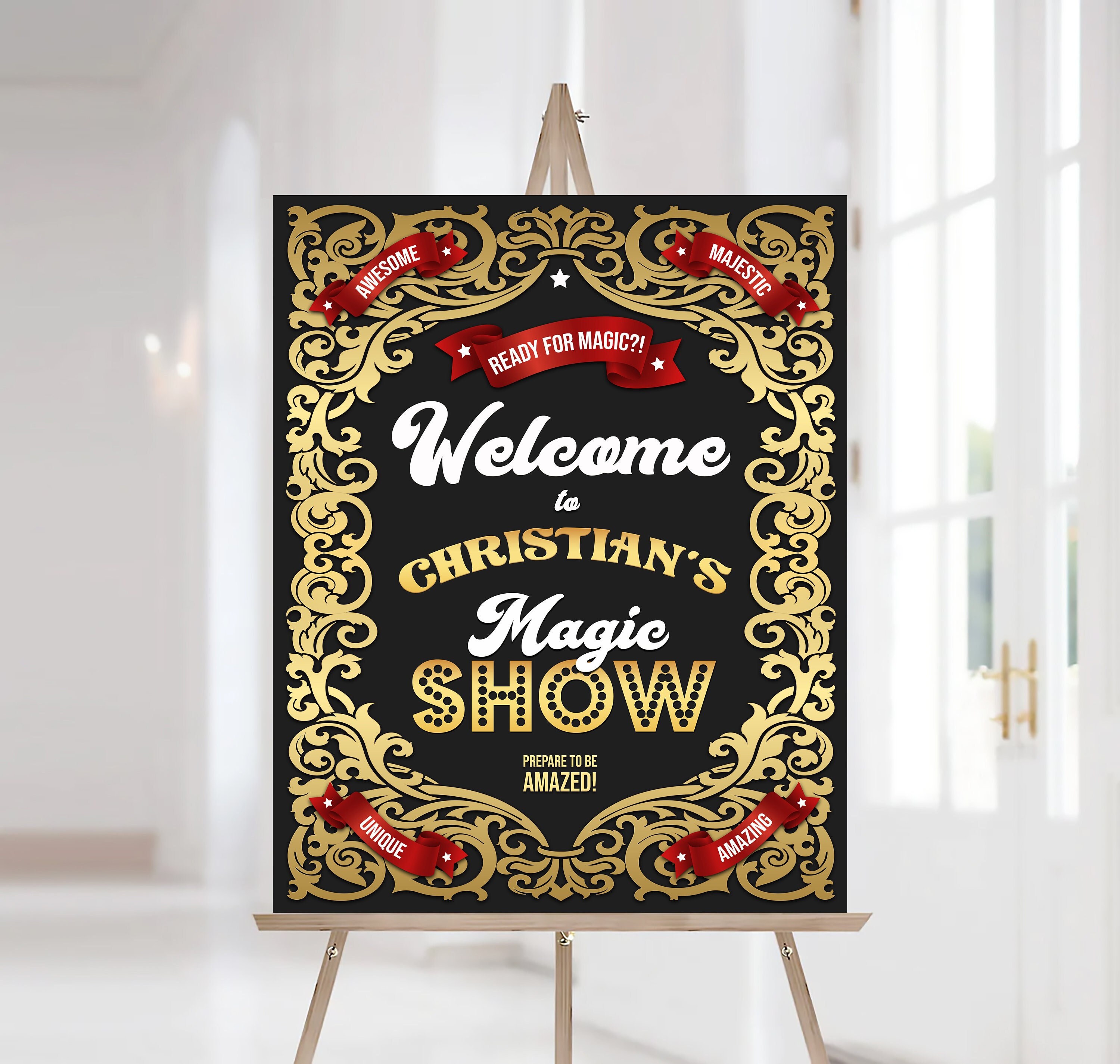 Magic Show Welcome Sign With Photo, Printable and Personalized Poster ...