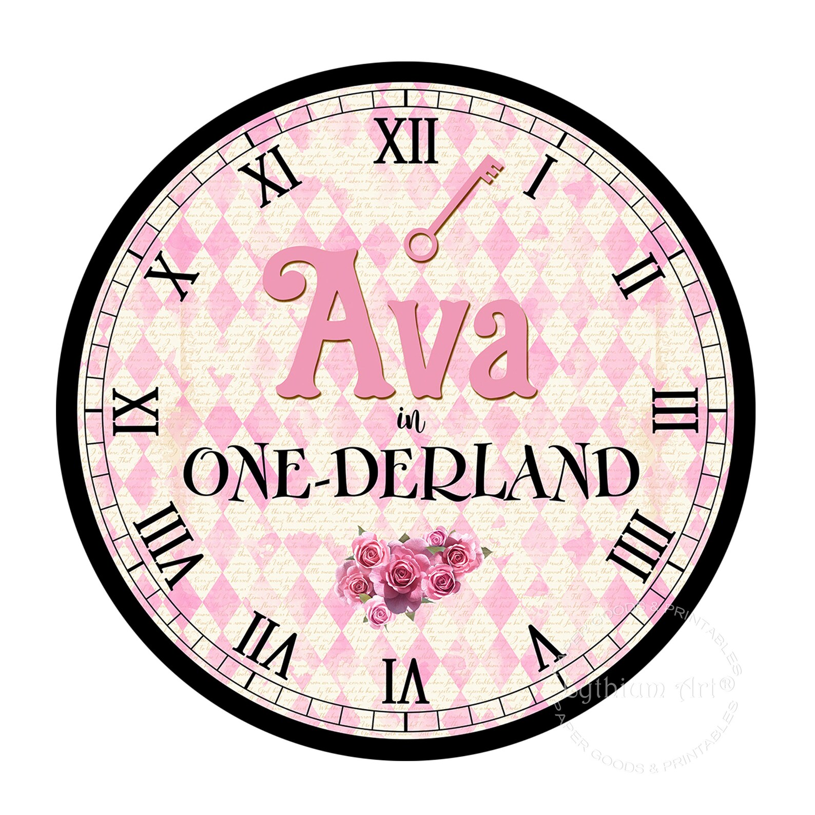 ALICE IN WONDERLAND Clock Printable Alice Clock Wonderland - Etsy