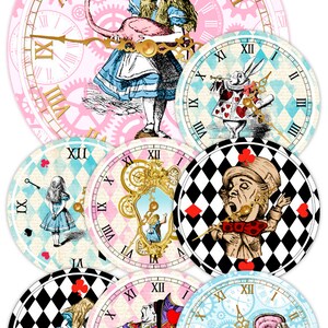 Alice in Wonderland Printable Clock, 40x40 Inches, Alice in Onederland ...