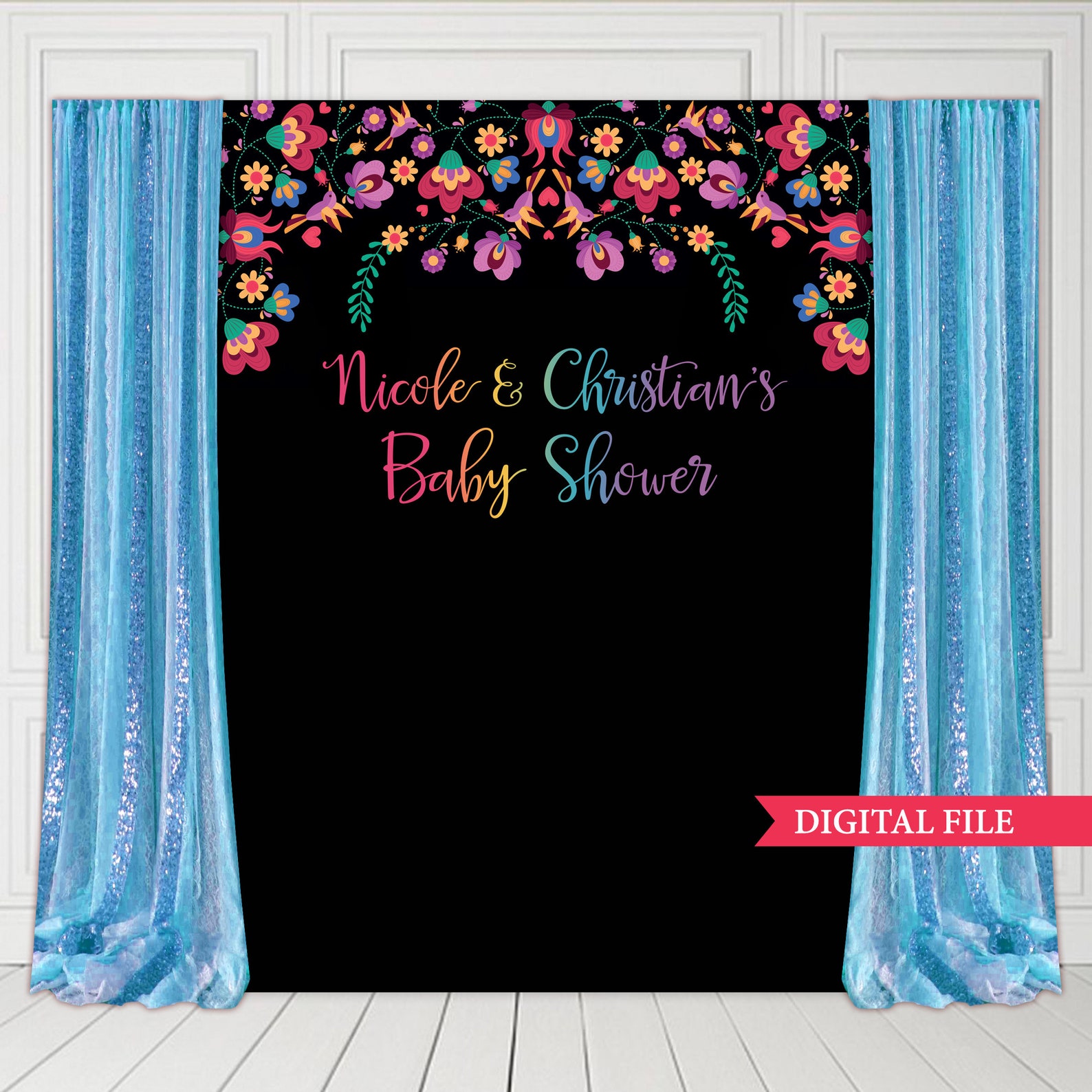 Mexican Party Backdrop Bridal Shower Fiesta Quinceañera | Etsy