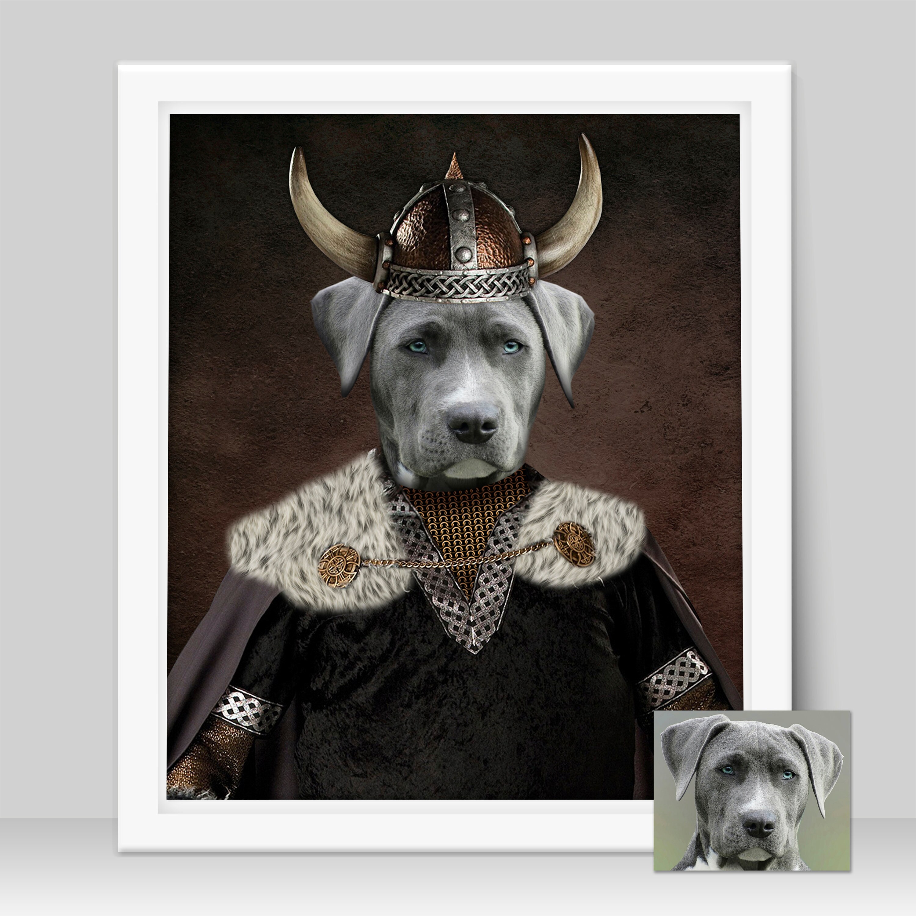 Custom Dog Portrait Personalized Viking Dog Portrait Digital - Etsy