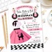 50's Sock Hop Invitation, Printable File + Back Design + Thank You Card ...