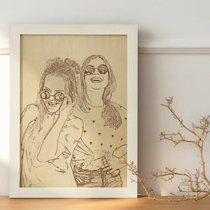 Custom Outline Portrait, One Line Drawing, Outline Drawing, Minimalist ...