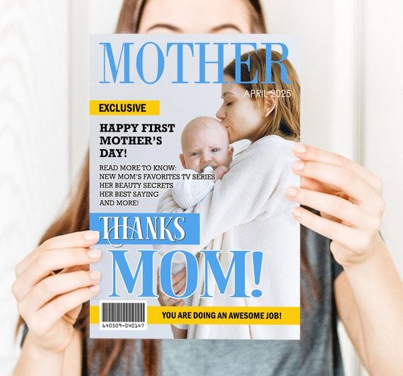 Personalized Mother’s Day Magazine Cover, First Mother’s Day Gift for ...