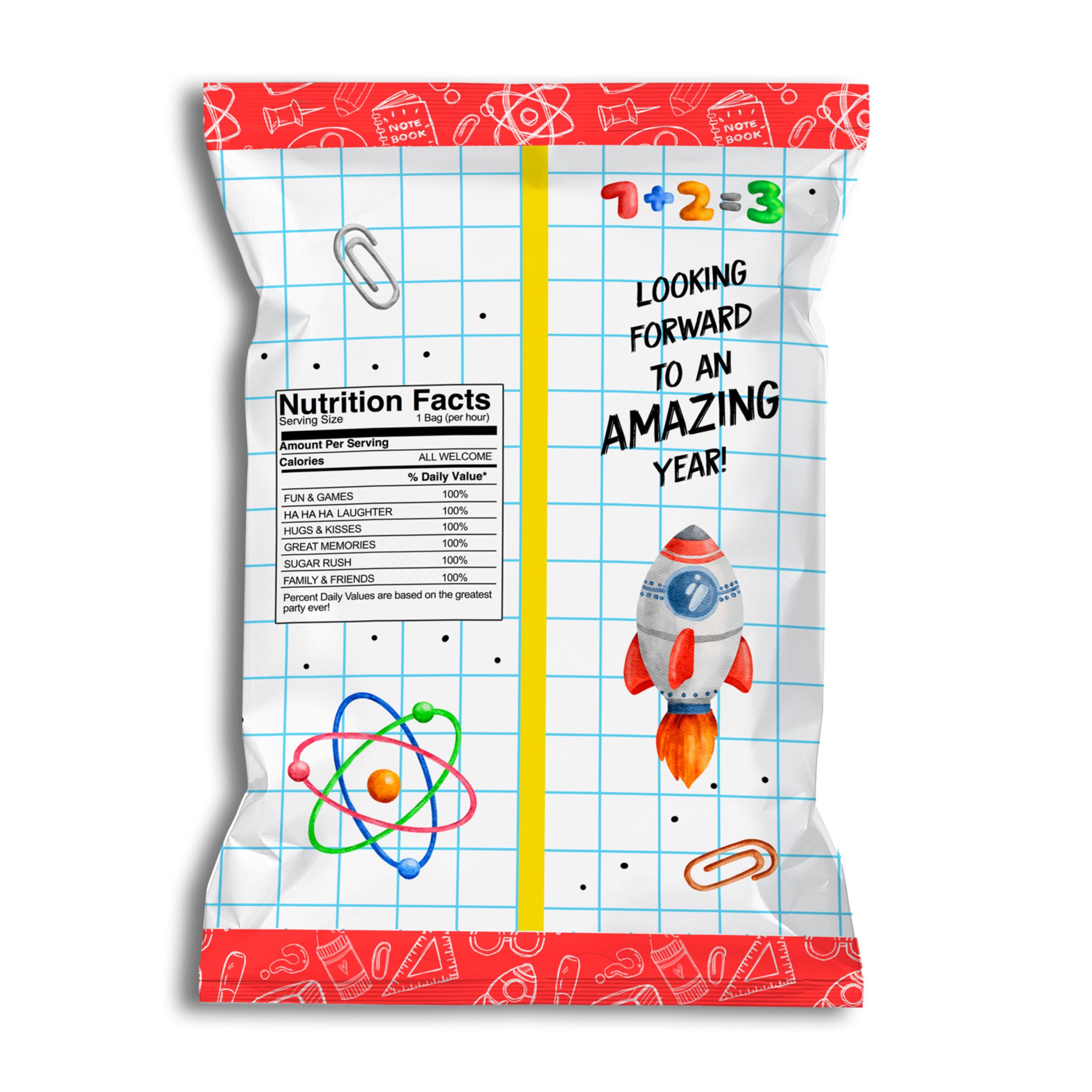 Back to School Printable Chip Bag, First Day of School Favors, Teacher ...